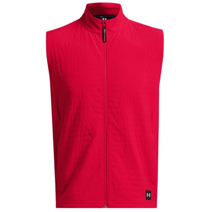 Under Armour Drive Pro Storm Hybrid Insulated Wind Vest Red Silver Windwear at JamGolf
