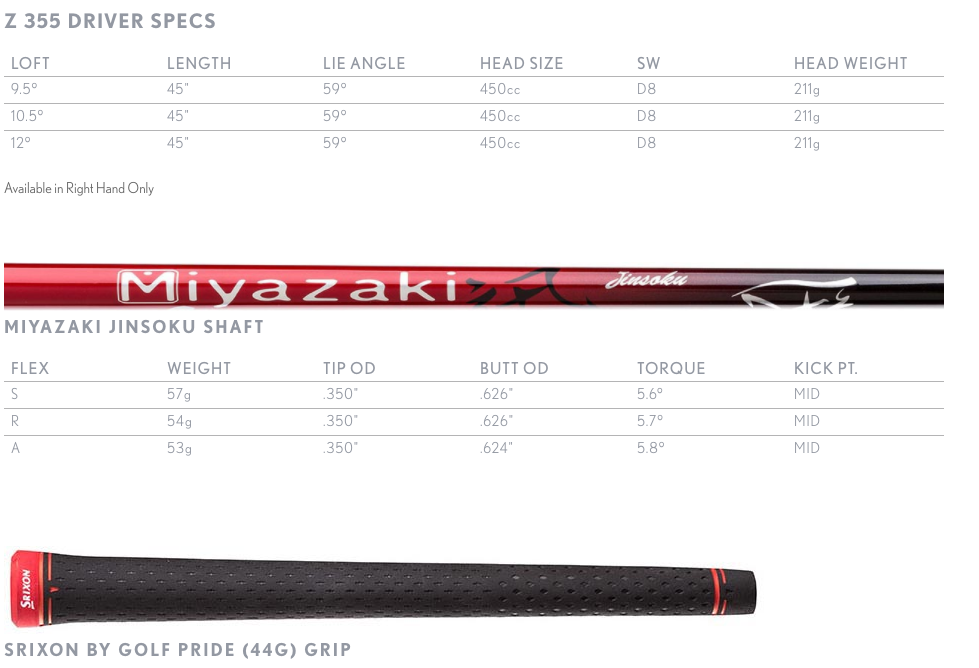 Srixon Z 355 Driver | Drivers at JamGolf